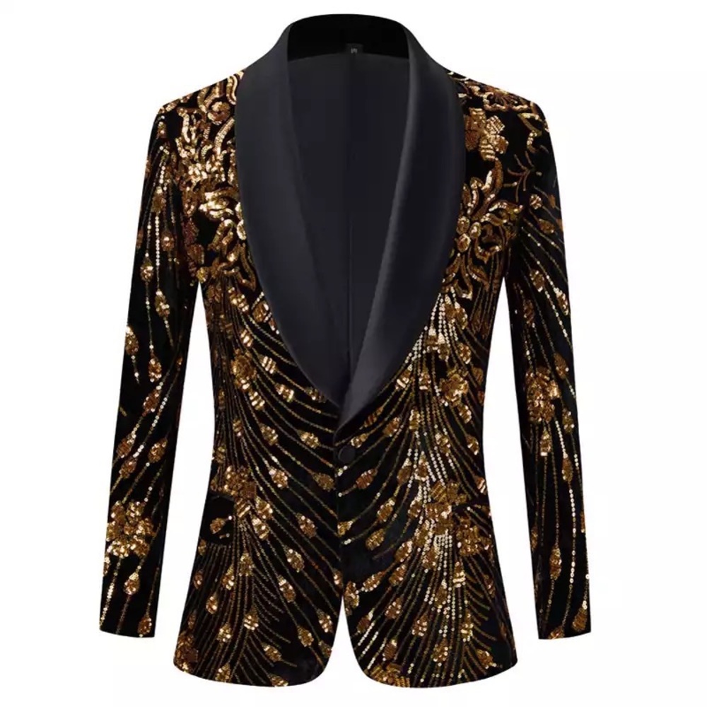 Men’s Gold Glitter Blazer - Gem